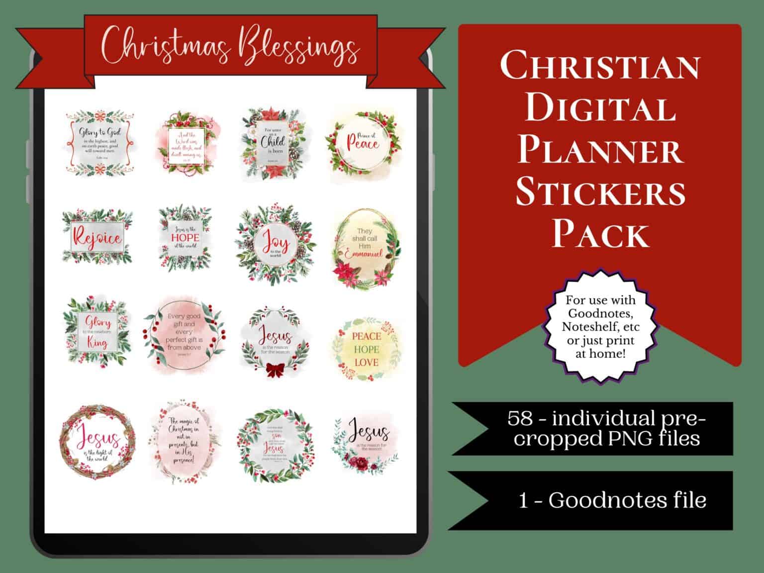 Free Christian Digital Stickers for Goodnotes