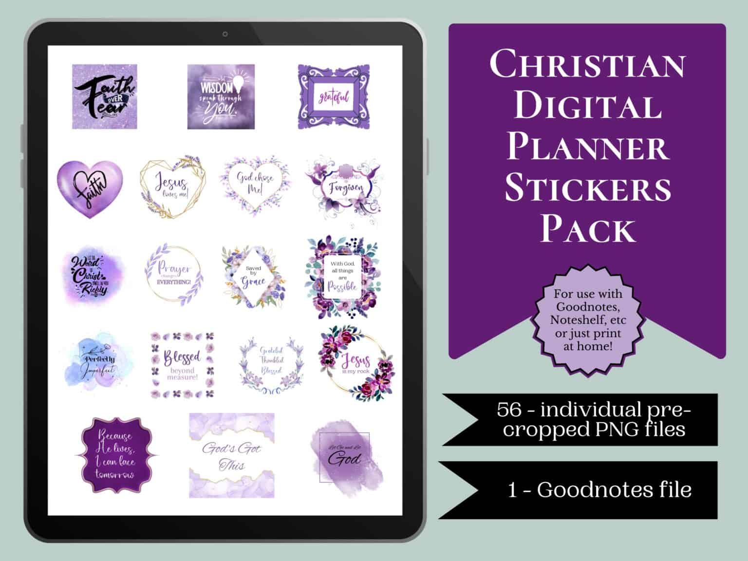 Free Christian Digital Stickers for Goodnotes