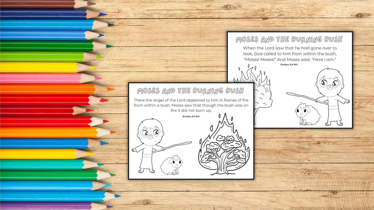 Moses and the Burning Bush Coloring Pages
