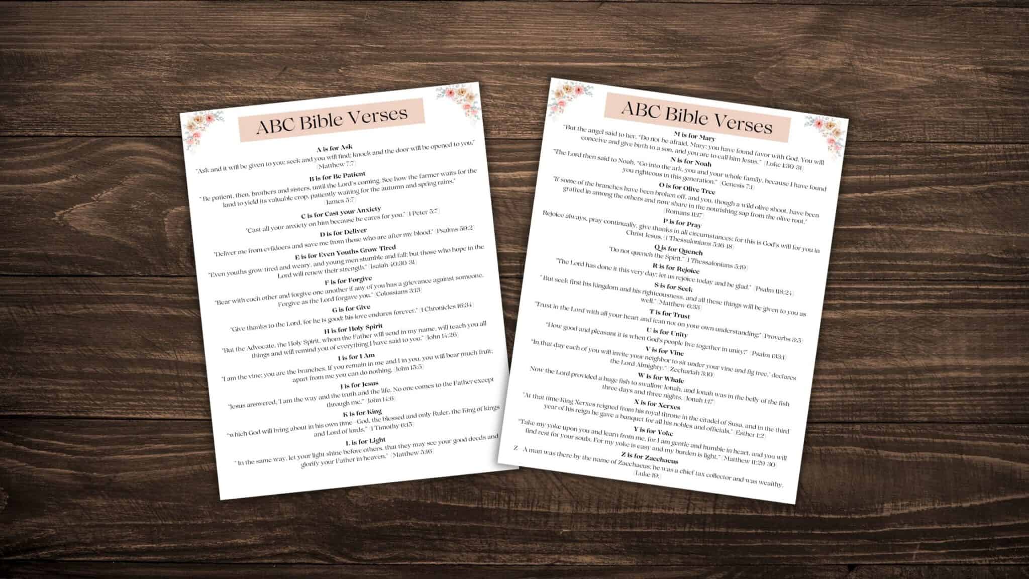 Free Printable Bible ABC Verses