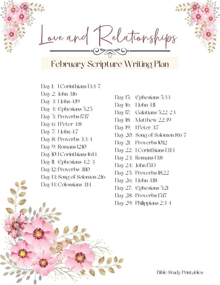 Free Printable Scripture Writing Plans