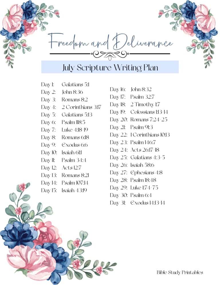 Free Printable Scripture Writing Plans