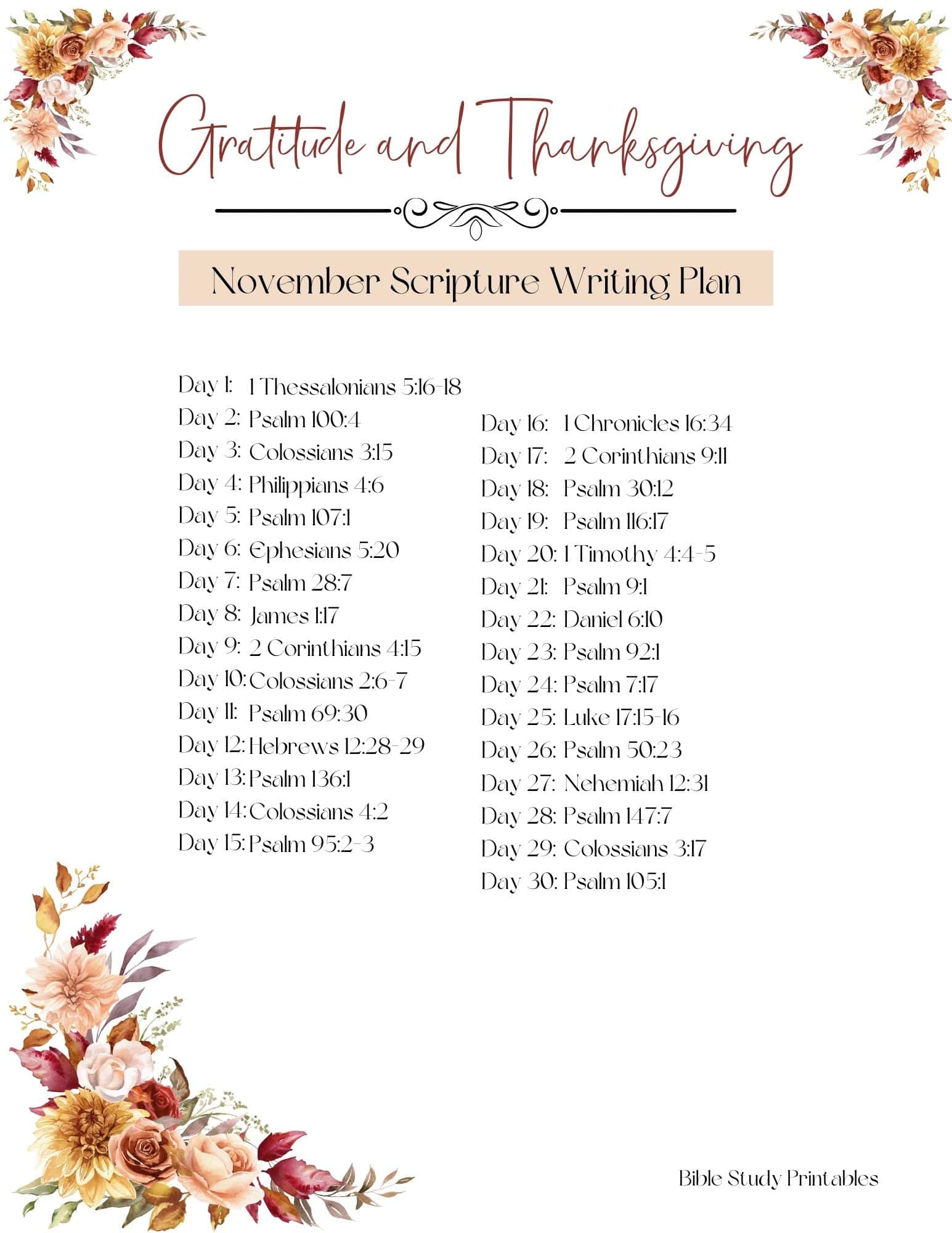 Free Printable Scripture Writing Plans